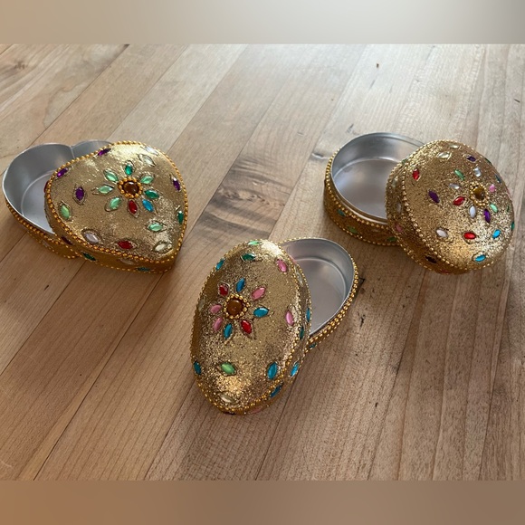 Accessories | Jeweled Boxes Gold And Multicolor Jewelry Box Set 3 ...